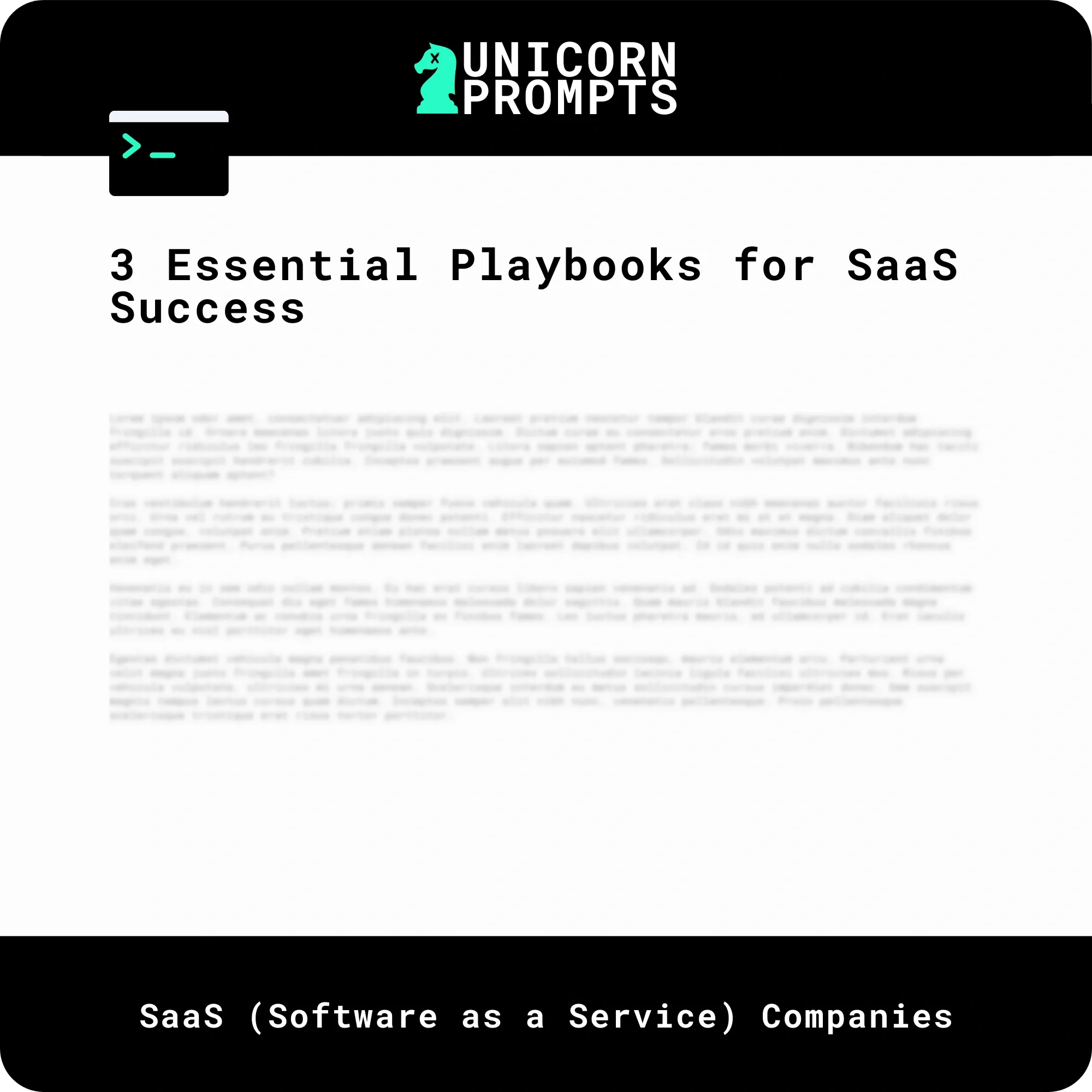 3 Essential Playbooks for SaaS Success – Unicorn prompts