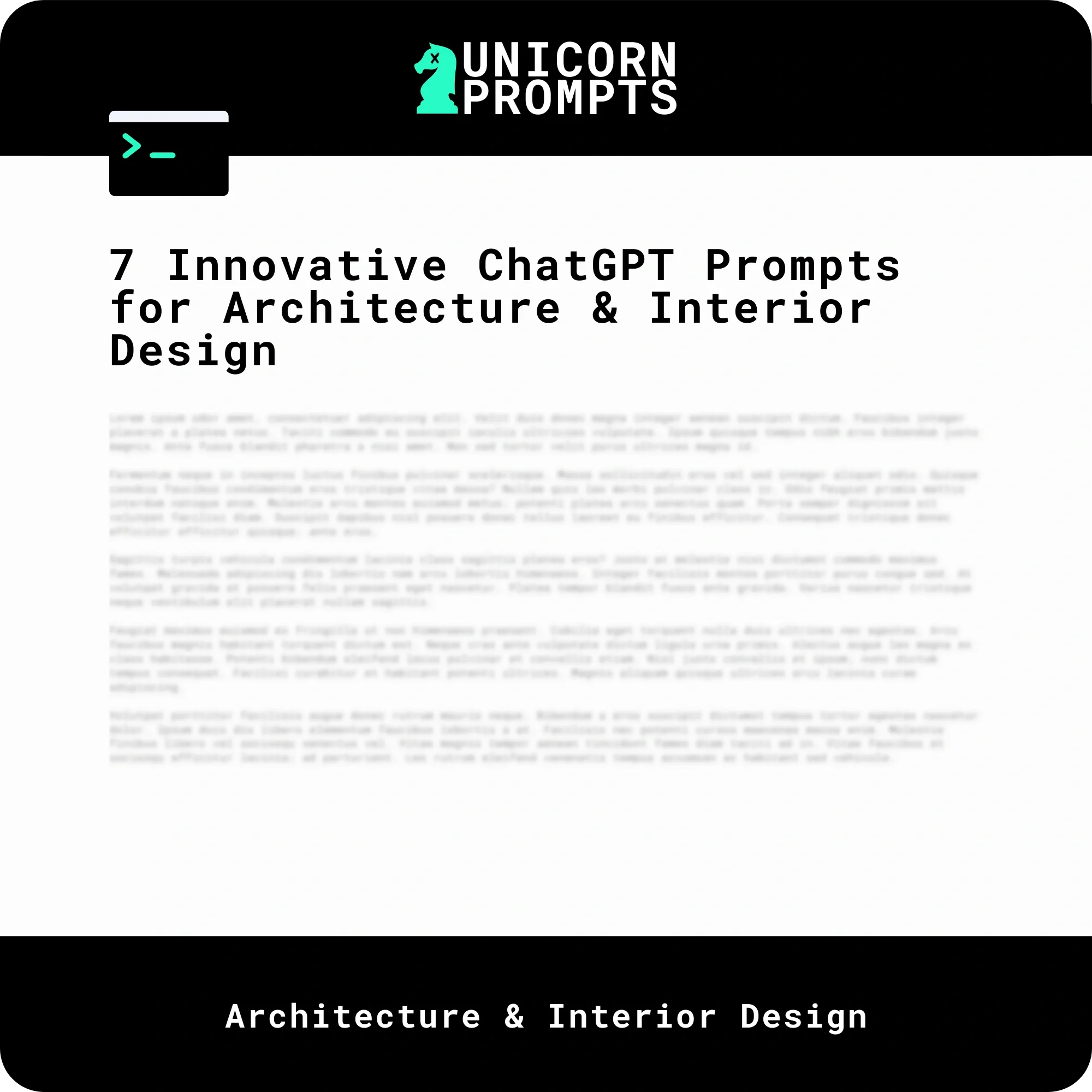 7 Innovative ChatGPT Prompts for Architecture & Interior Design – Unicorn prompts