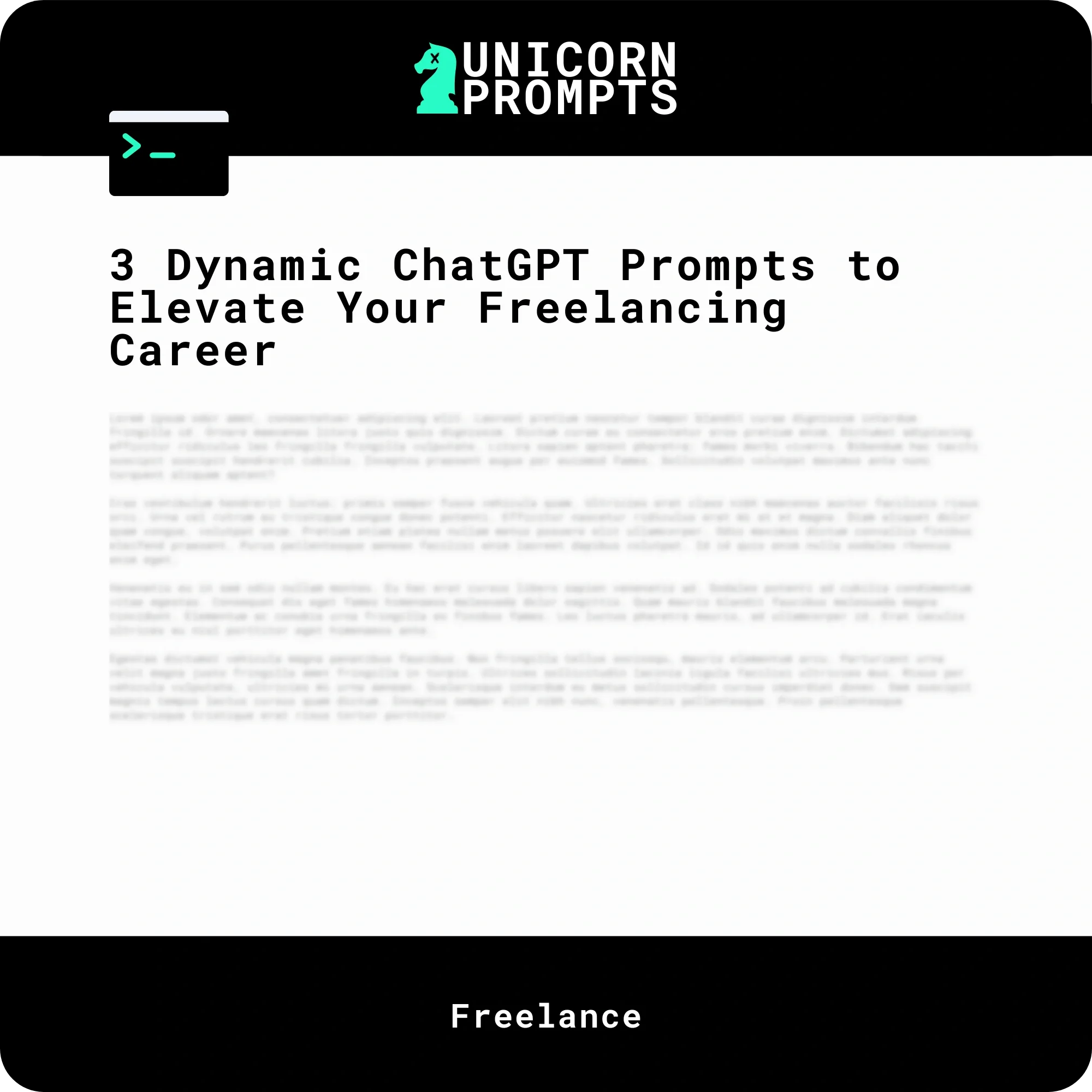 3 Dynamic ChatGPT Prompts to Elevate Your Freelancing Career – Unicorn ...