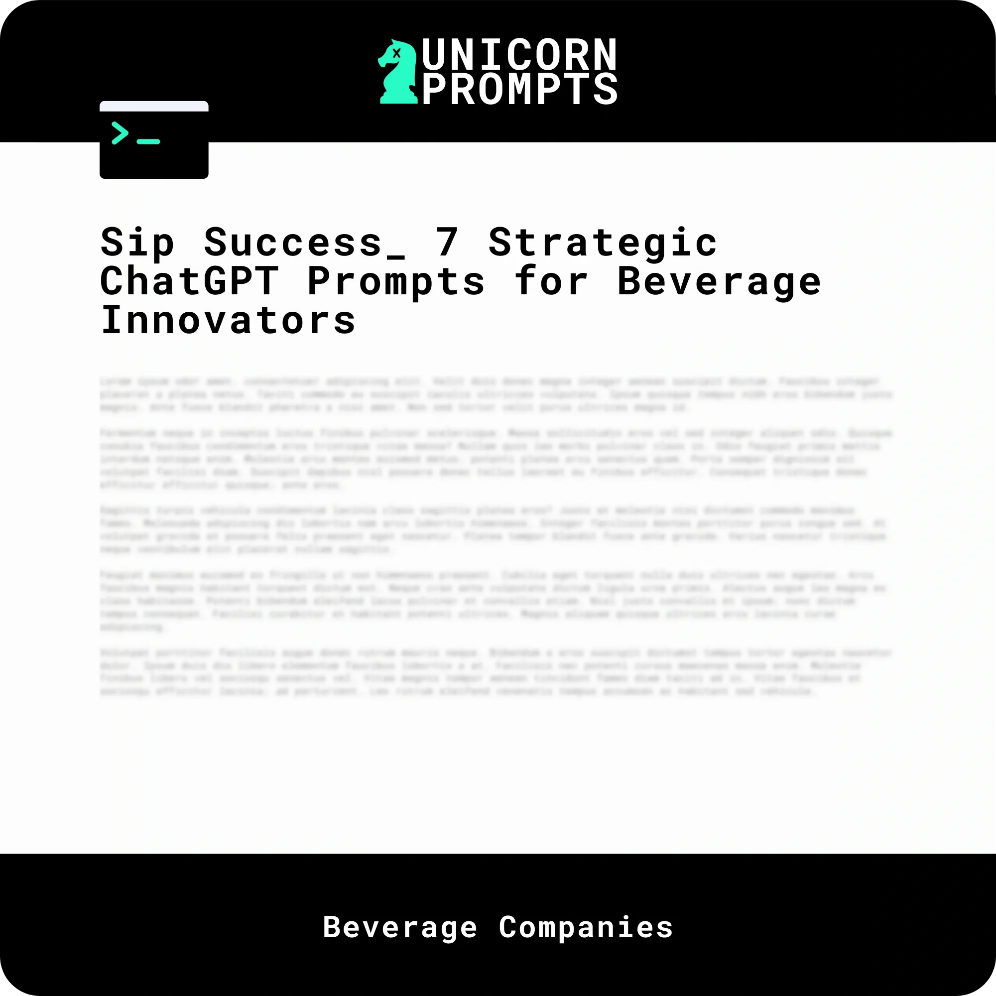 Sip Success_ 7 Strategic ChatGPT Prompts for Beverage Innovators ...
