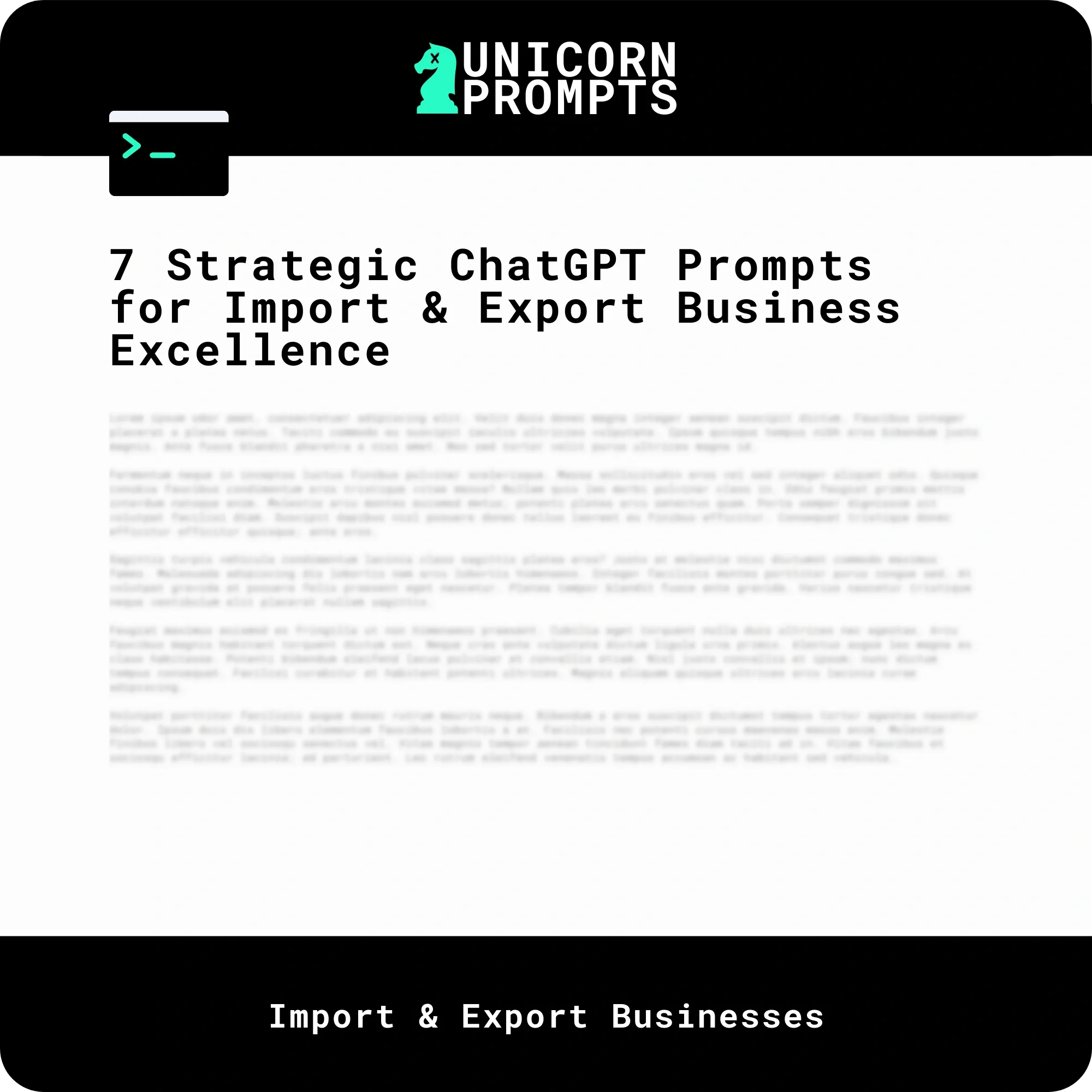 7 Strategic ChatGPT Prompts for Import & Export Business Excellence ...