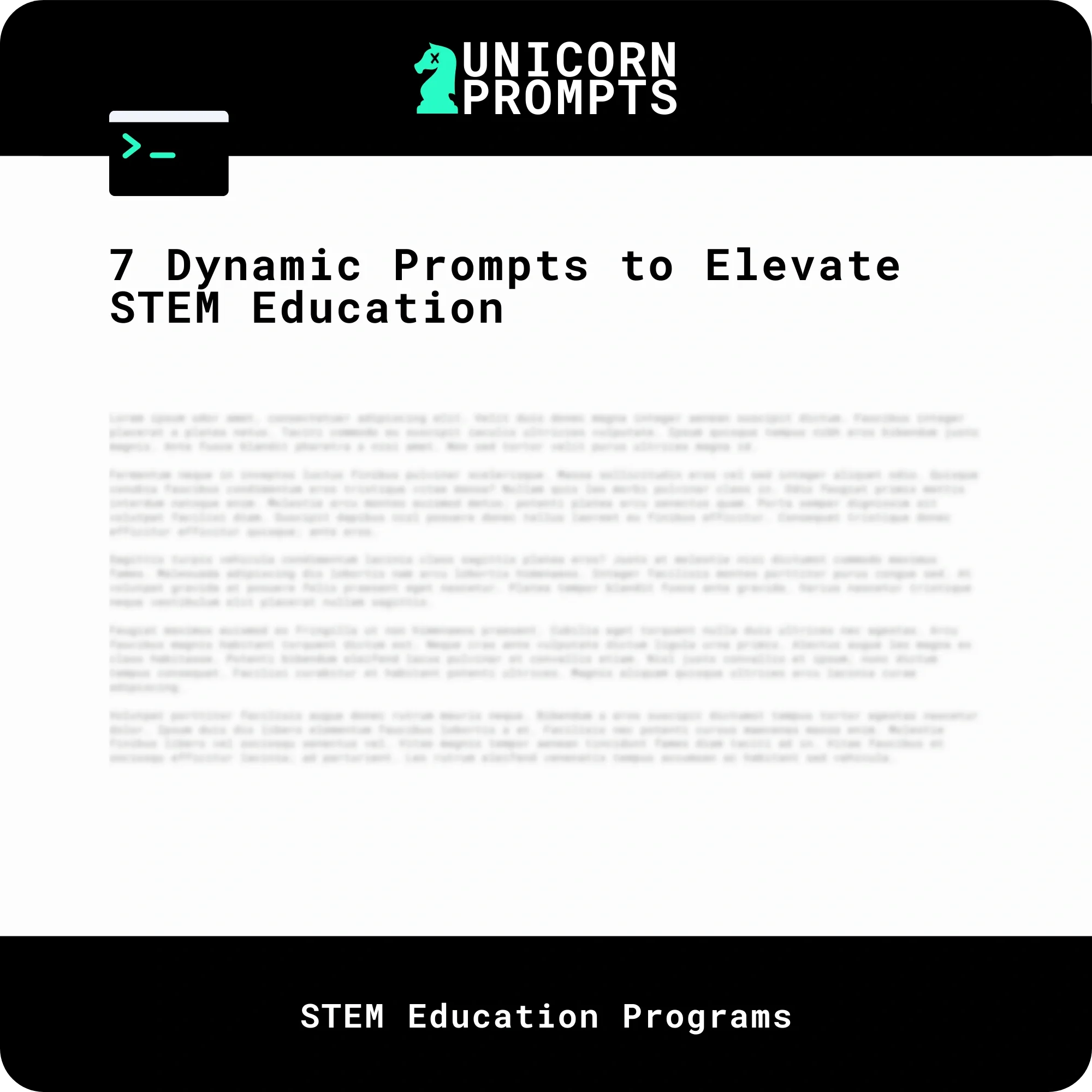 7 Dynamic Prompts to Elevate STEM Education – Unicorn prompts
