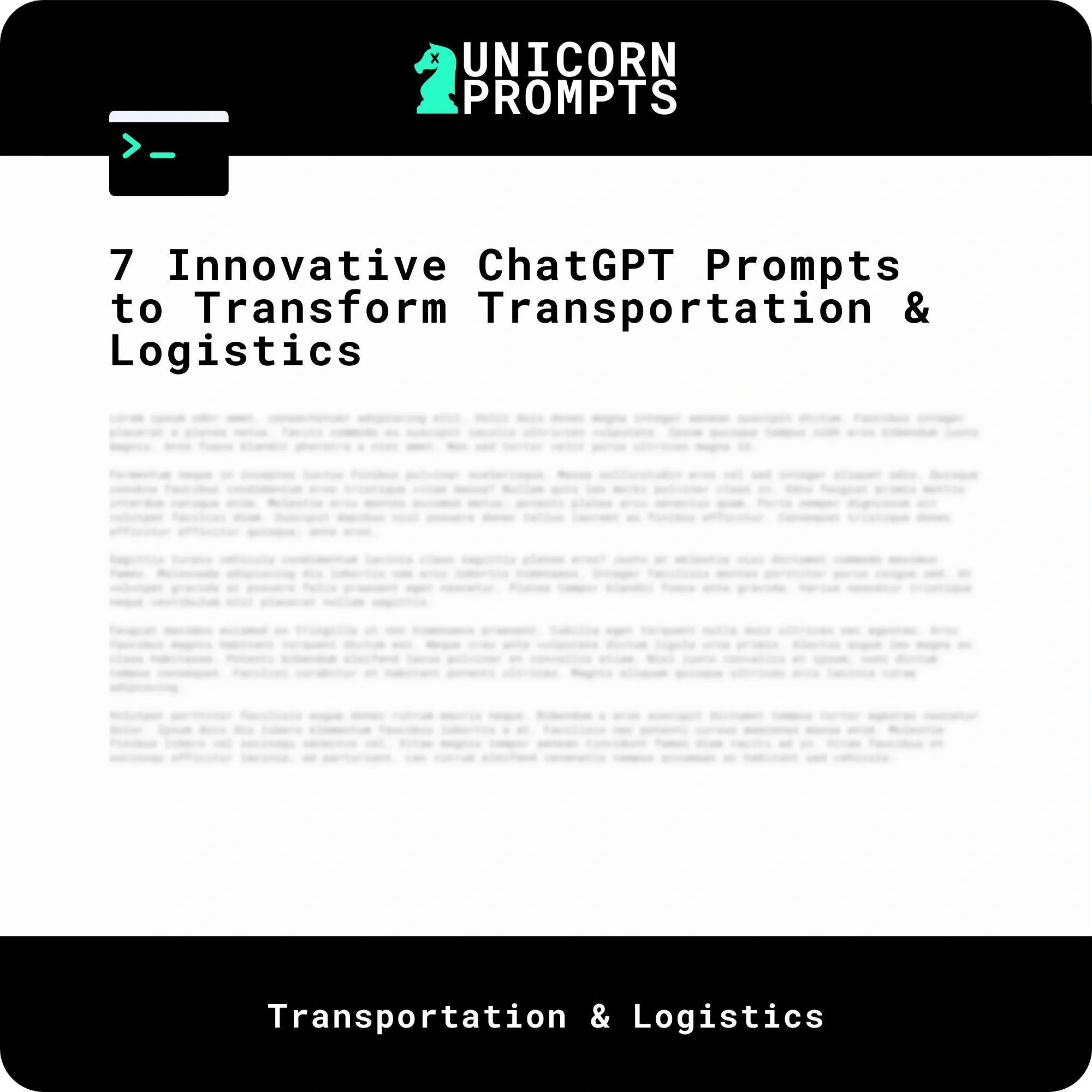 7 Innovative ChatGPT Prompts to Transform Transportation & Logistics ...