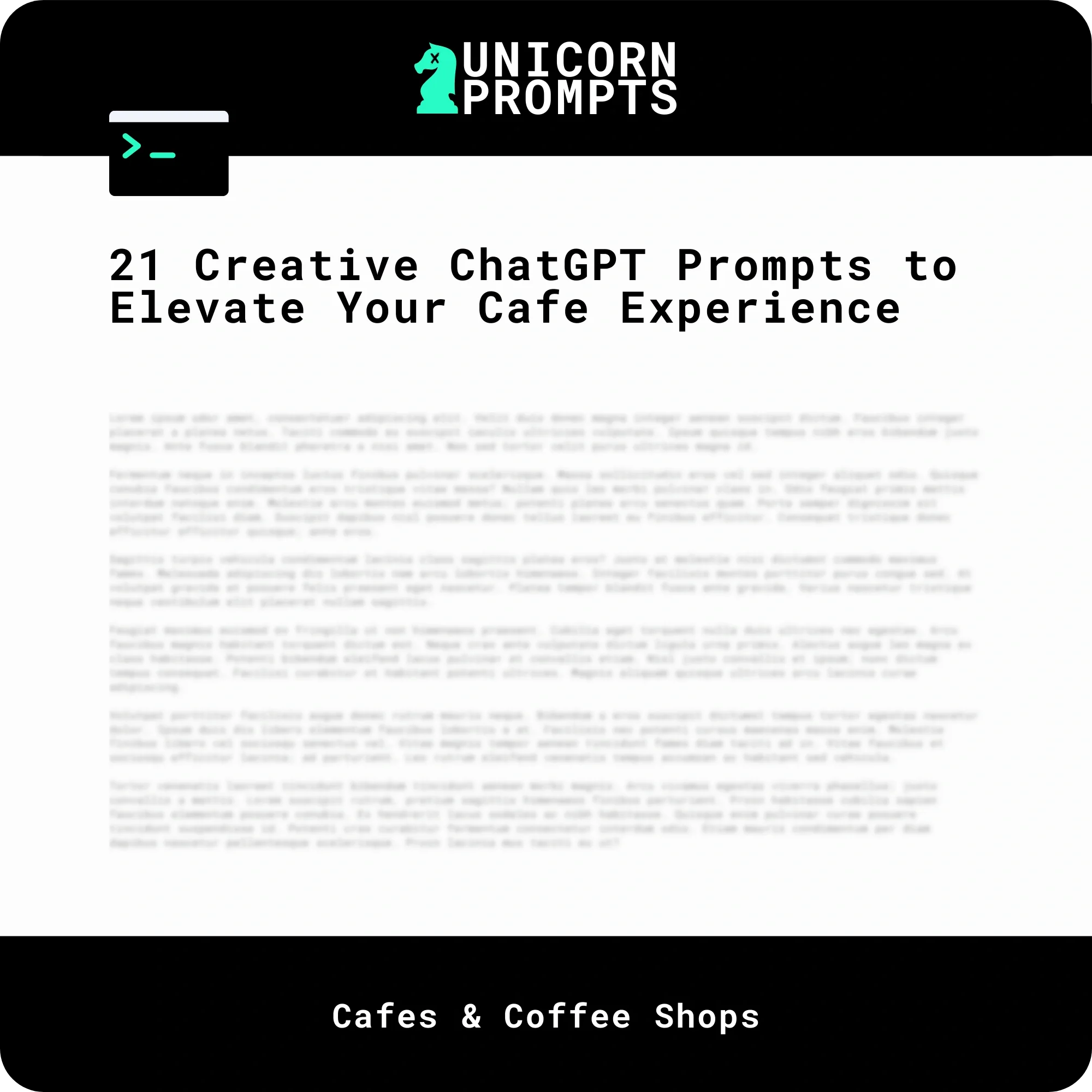 21 Creative ChatGPT Prompts to Elevate Your Cafe Experience – Unicorn ...