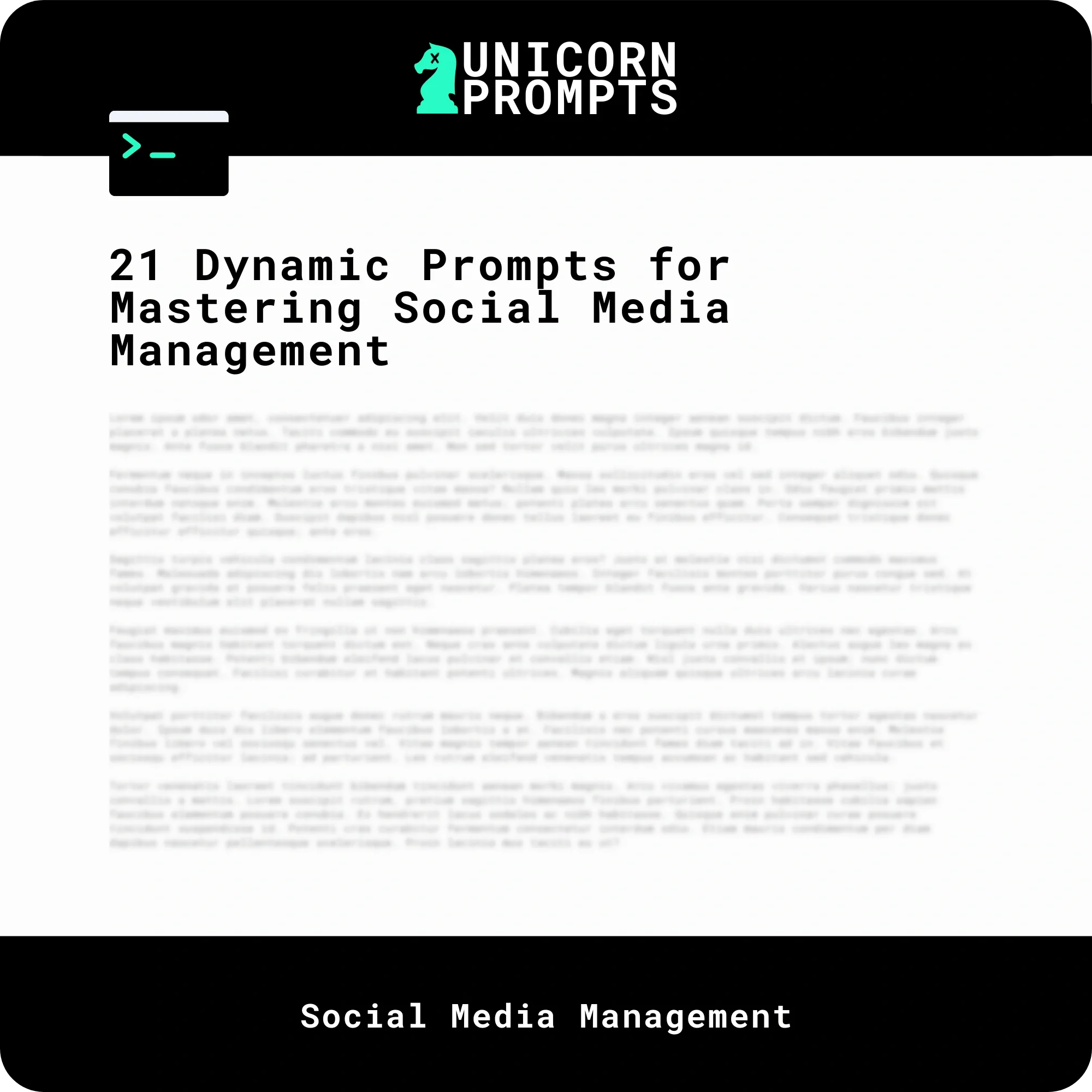 21 Dynamic Prompts for Mastering Social Media Management – Unicorn prompts